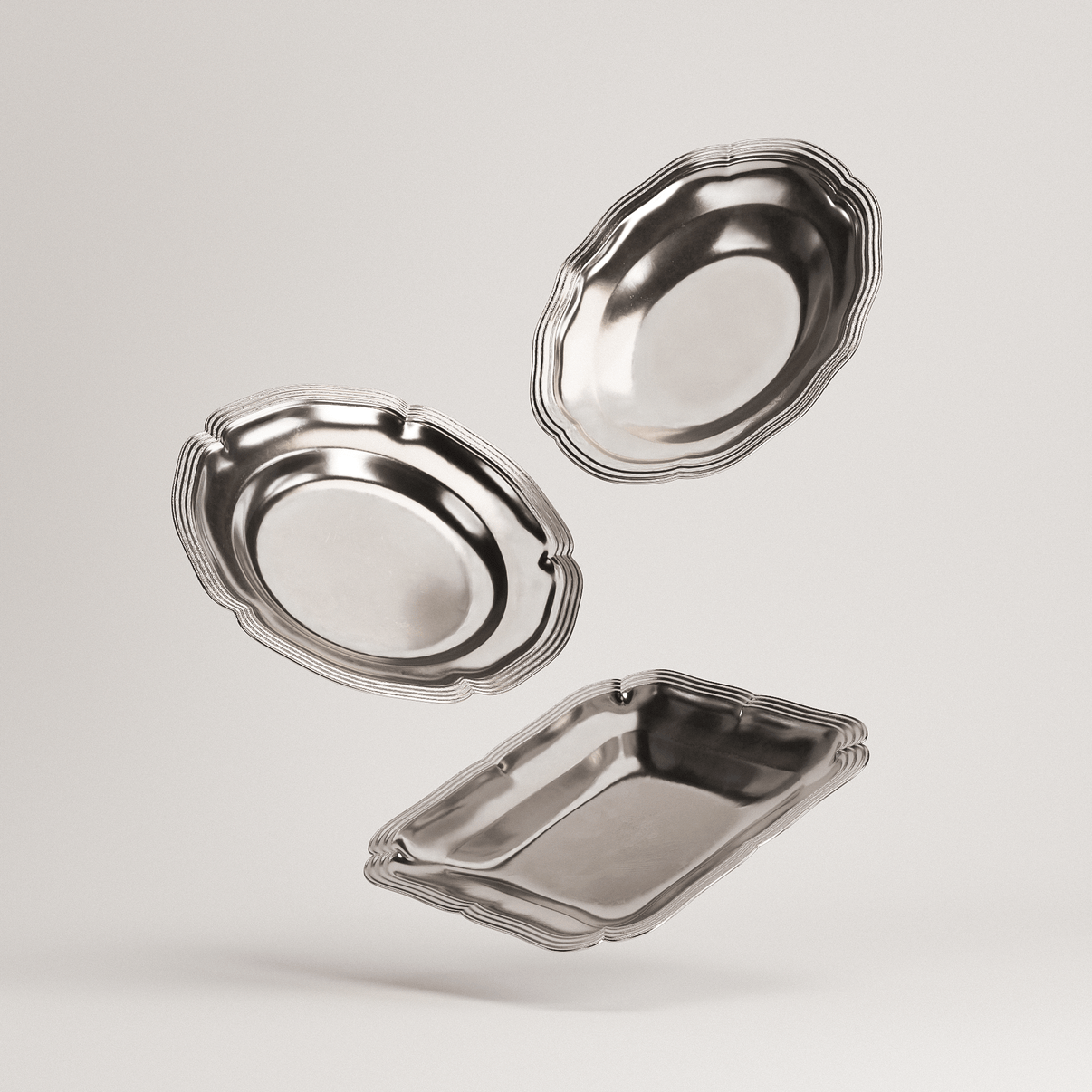 Pewter Plates Set 3D Model – Wunderform